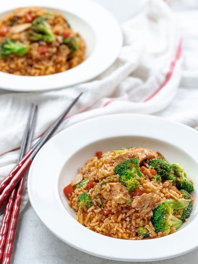 Thai Red Curry Chicken Fried Rice - Drive Me Hungry