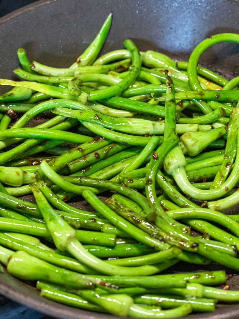 Stir Fried Garlic Scapes - Drive Me Hungry