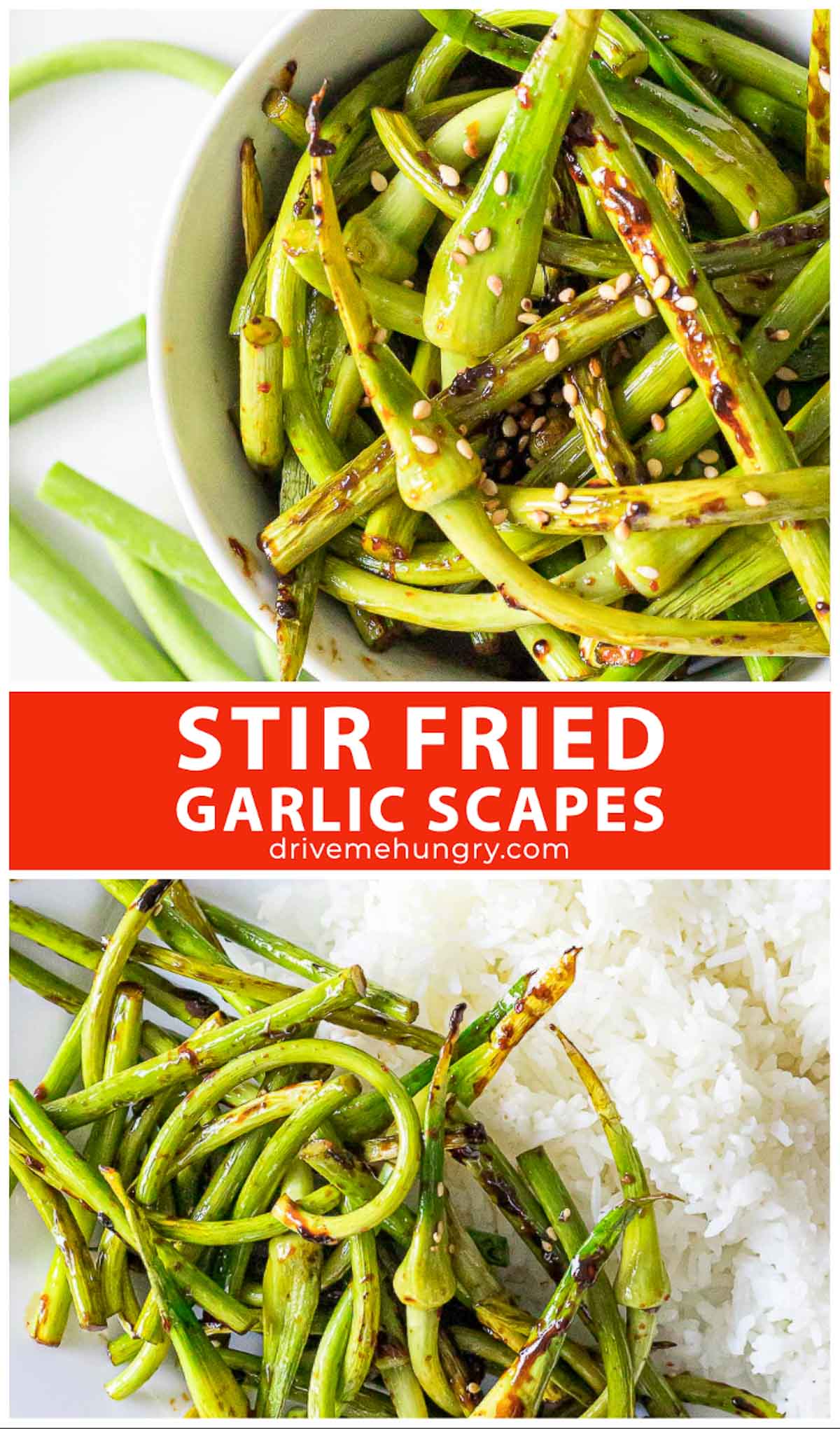 Stir Fried Garlic Scapes - Drive Me Hungry
