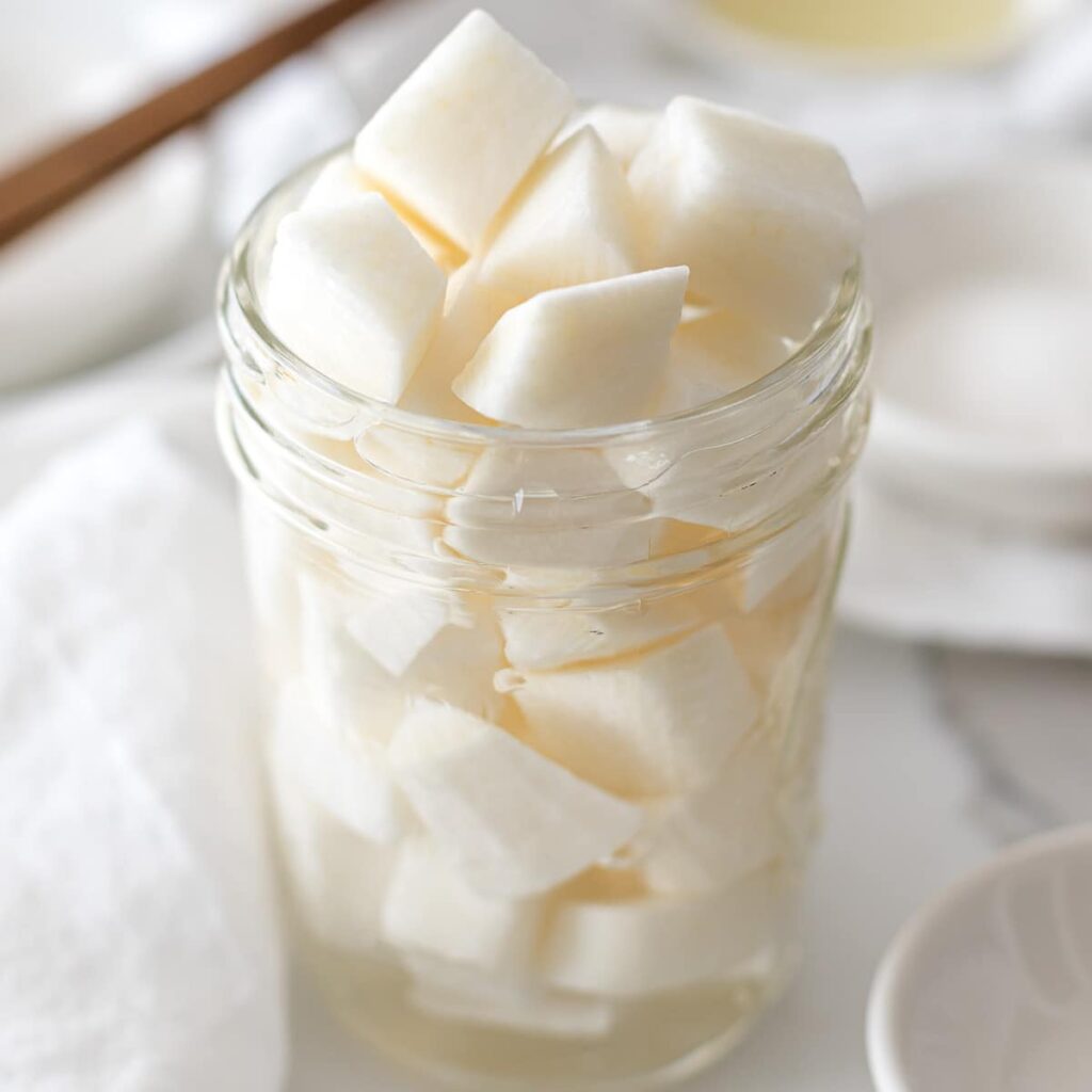 Crunchy Korean Pickled Radish - Fast and Easy! - Drive Me Hungry