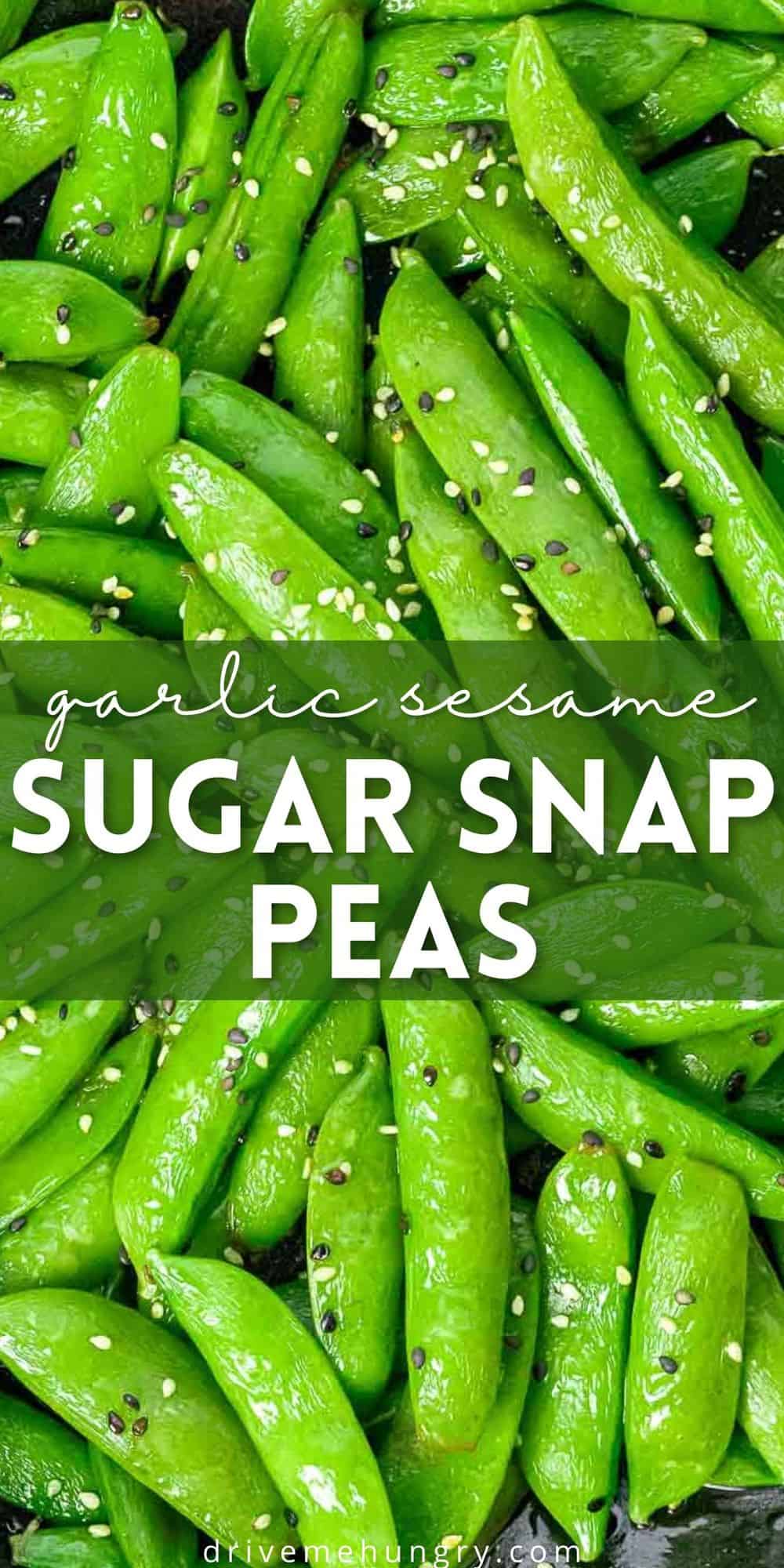 Stir Fried Sugar Snap Peas with Garlic and Sesame - Drive Me Hungry